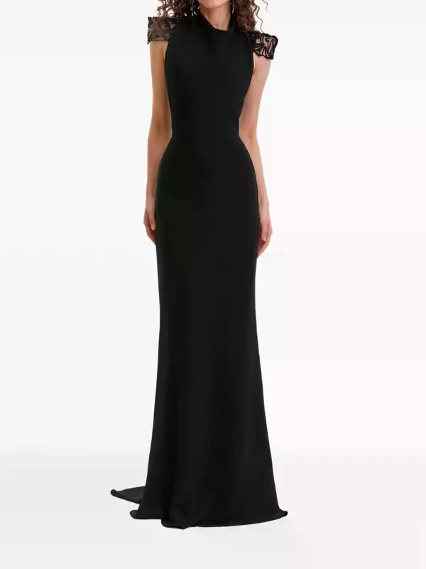 GEMY MAALOUF Beaded High-neck Dress