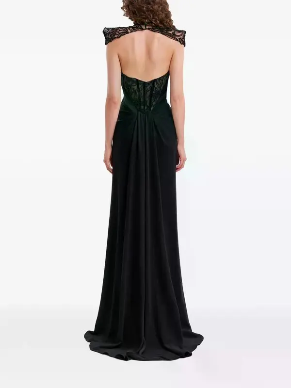 GEMY MAALOUF Beaded High-neck Dress