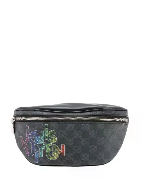 LOUIS VUITTON Damier Graphite Rainbow Logo Discovery Bumbag - Black