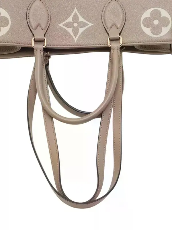 LOUIS VUITTON 2020-2026 Bicolor Monogram Empreinte Giant Onthego Mm Satchel - Neutrals