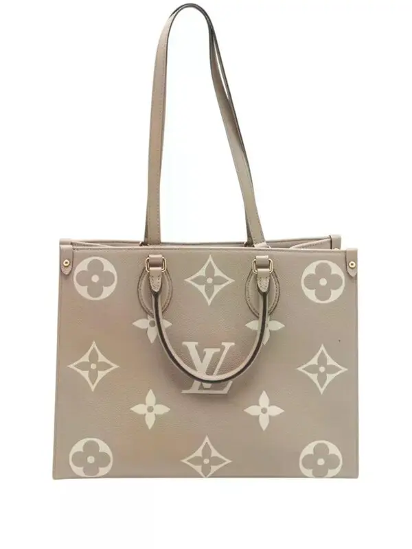 LOUIS VUITTON 2020-2026 Bicolor Monogram Empreinte Giant Onthego Mm Satchel - Neutrals