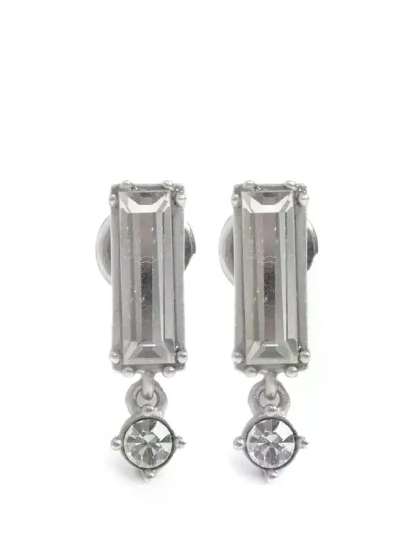 JIL SANDER Crystal-embellished Drop Earrings - Silver