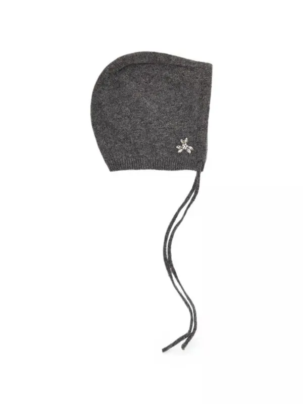 Simone Rocha Crystal-embellished Knitted Balaclava - Grey