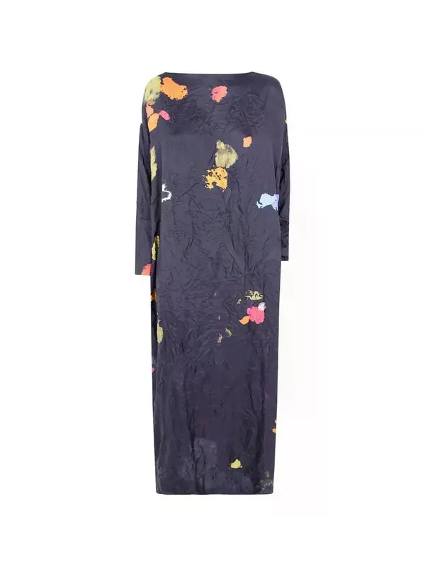 DANIELA GREGIS Crinkled Abstract-print Maxi Dress