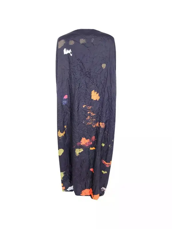 DANIELA GREGIS Crinkled Abstract-print Maxi Dress