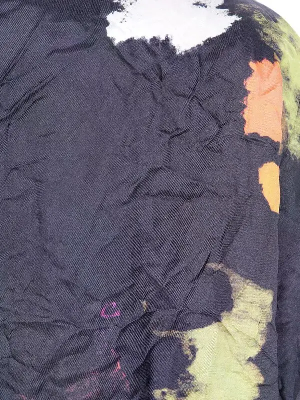 DANIELA GREGIS Crinkled Silk Blouse With Paint Splatter