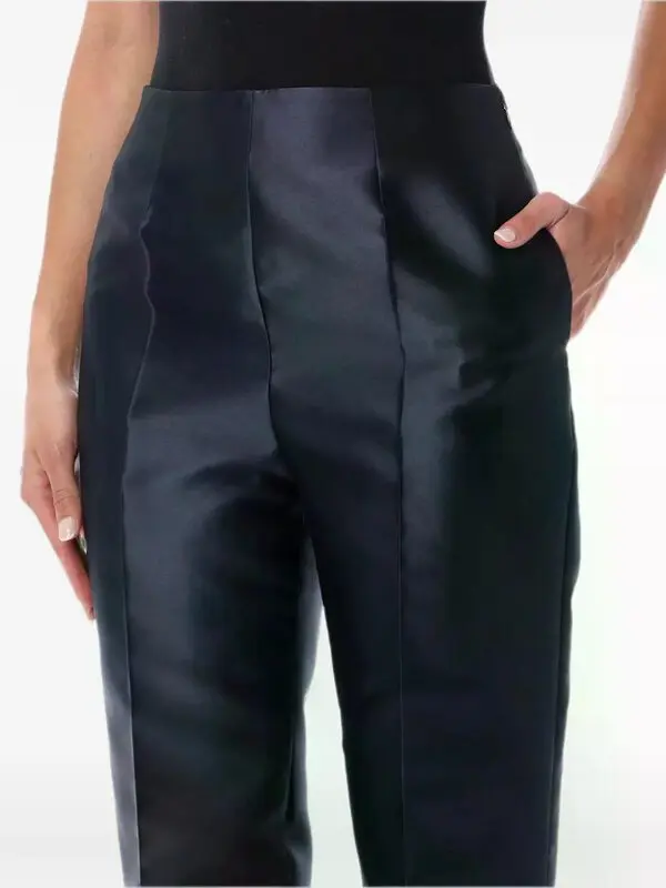 Alberta Ferretti Satin-finish Tailored Trousers