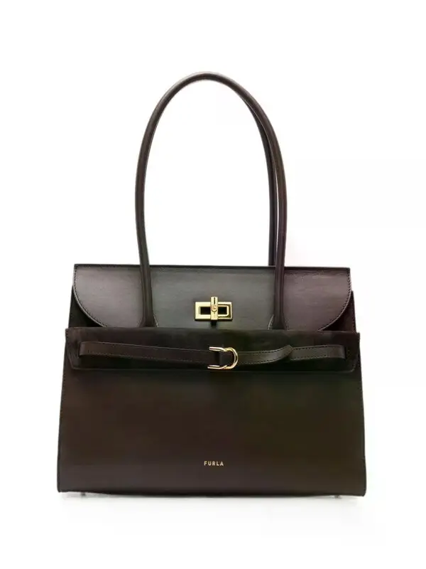 Furla Buckle-detail Leather Tote Bag - Brown