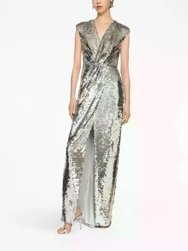 Dolce & Gabbana Sequin-embellished Draped Dress