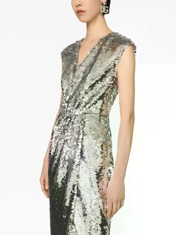 Dolce & Gabbana Sequin-embellished Draped Dress
