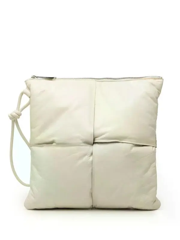 Bottega Veneta 2012-2026 Nappa Maxi Intrecciato Padded Square Wristlet Pouch Clutch Bag - White