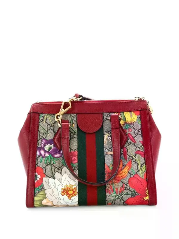 Gucci Ophidia Flora Gg Coated Canvas Small Satchel