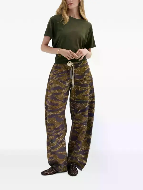 R13 Reversible Leopard-stripe Trousers