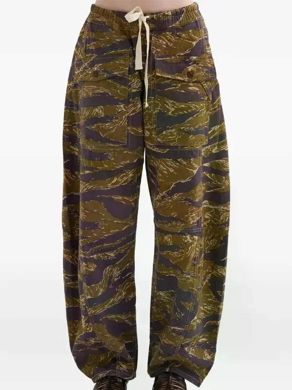 R13 Reversible Leopard-stripe Cargo Trousers
