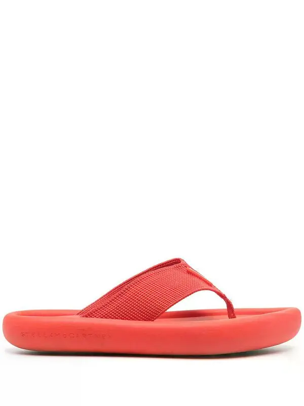 Stella McCartney Rubber Logo Detail Flip Flops - Red