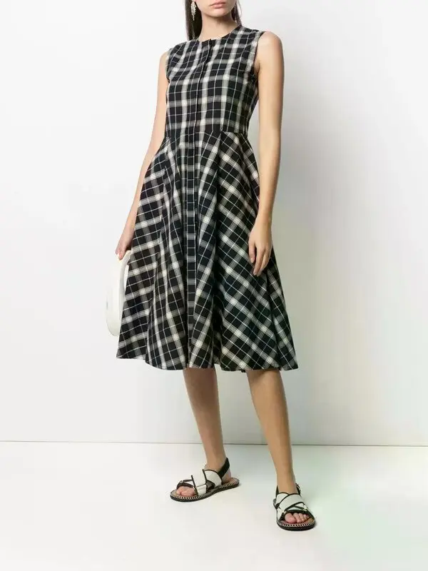 Woolrich Check Flared Midi Dress