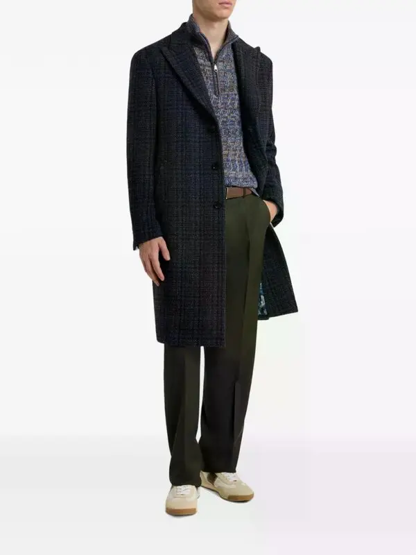 Etro Wool And Cashmere Checked Overcoat