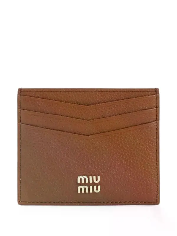 Miu Miu Leather Card Holder - Brown