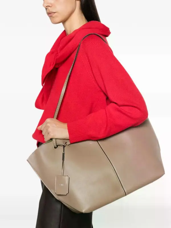 Max Mara Mixed Doubles Leather Tote Bag