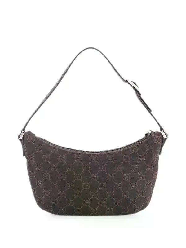 Gucci Vintage Pochette Shoulder Bag Gg Canvas Small Hobo Bag - Brown
