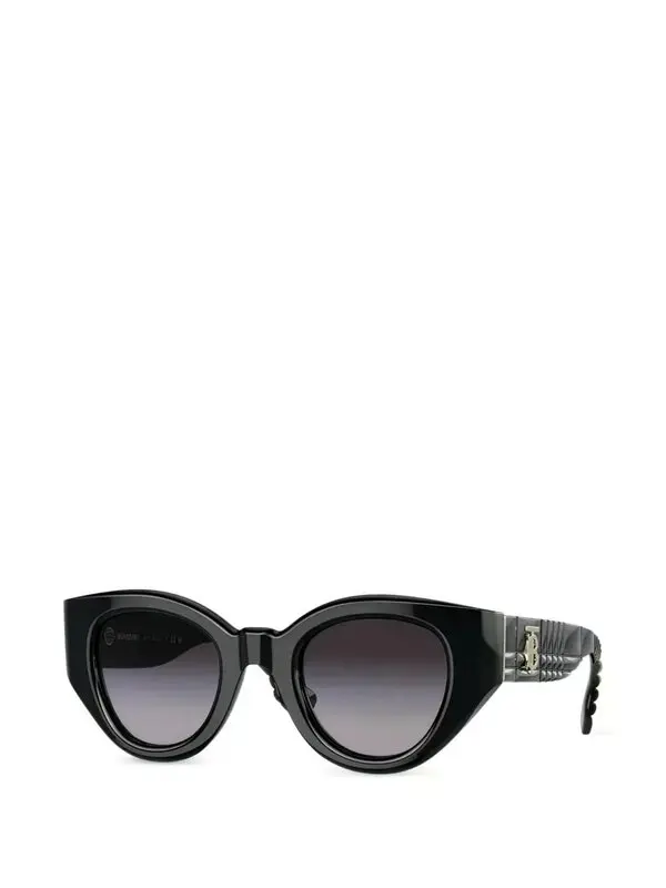 Burberry Cat Eye Sunglasses With Logo Plaque - Black