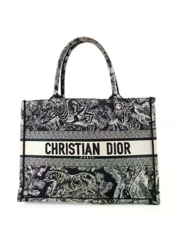 Dior Book Embroidered Canvas Medium Tote Bag