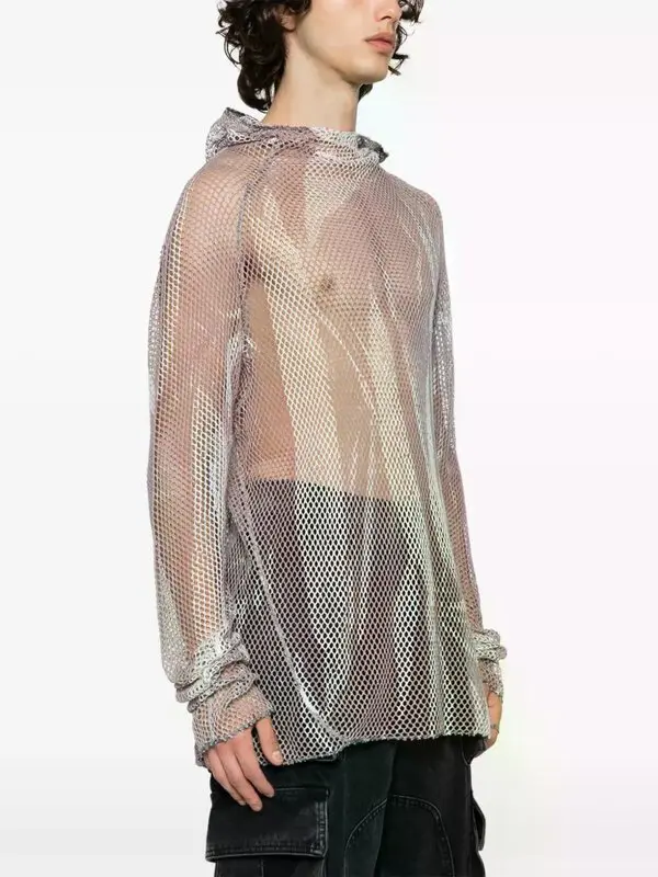 KANGHYUK Fishnet Cotton Hoodie