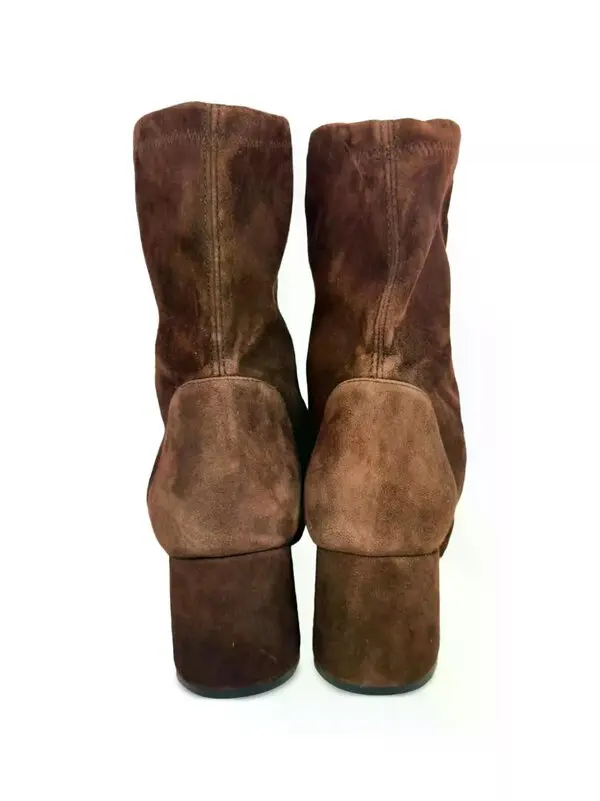 STUART WEITZMAN Suede Ankle Boots With Block Heel - Brown