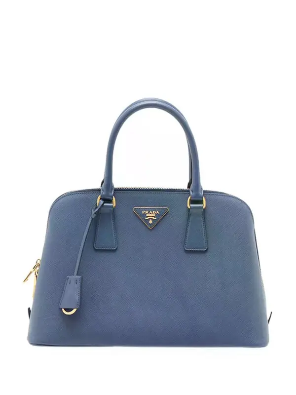 Prada 2013-2026 Medium Saffiano Lux Promenade Satchel - Blue