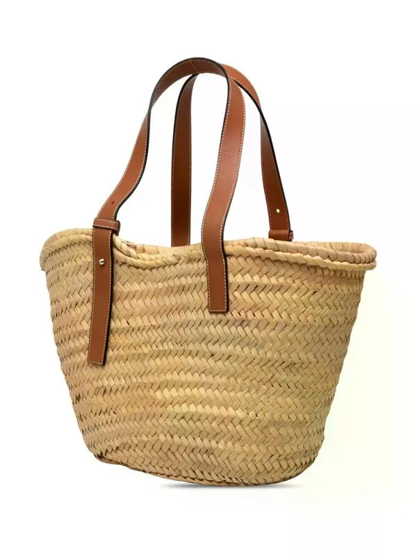 Loewe 2019 Medium Raffia Anagram Basket Tote Bag