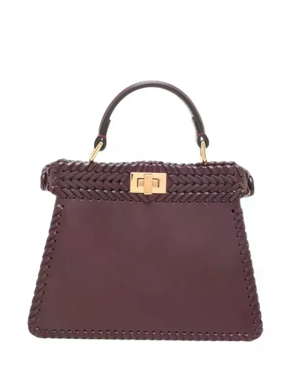 Fendi Petite Woven Leather Peekaboo Satchel