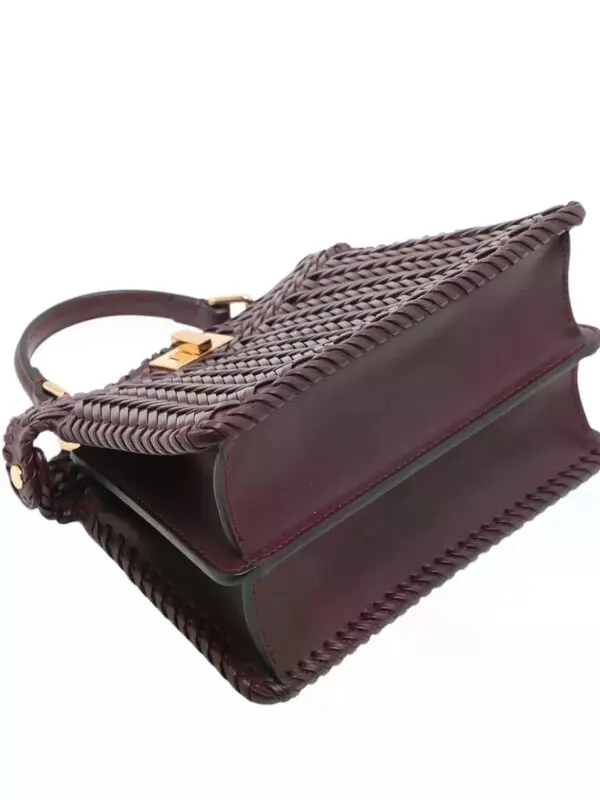 Fendi Petite Woven Leather Peekaboo Satchel