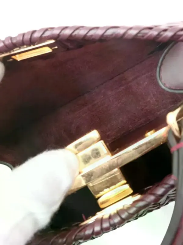 Fendi Petite Woven Leather Peekaboo Satchel
