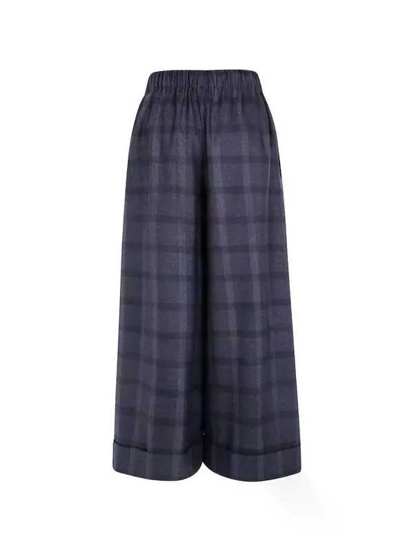 DANIELA GREGIS Check-pattern Palazzo Pants - Blue