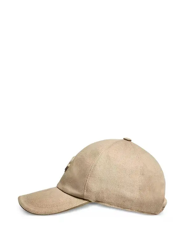 Moncler Leather-logo Cotton Gabardine Baseball Cap