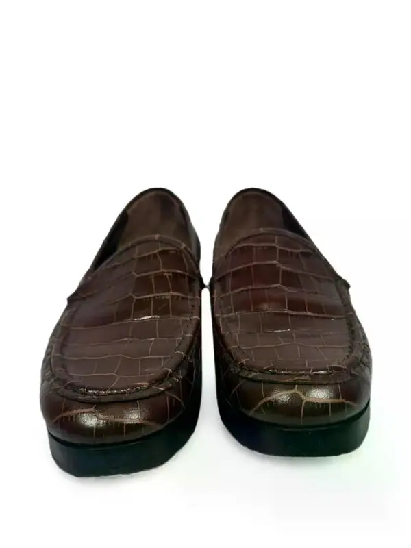 Manolo Blahnik 2020s Ralone Croc-effect Leather Loafers
