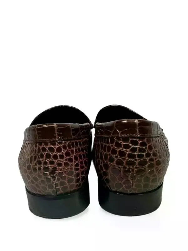 Manolo Blahnik 2020s Ralone Croc-effect Leather Loafers