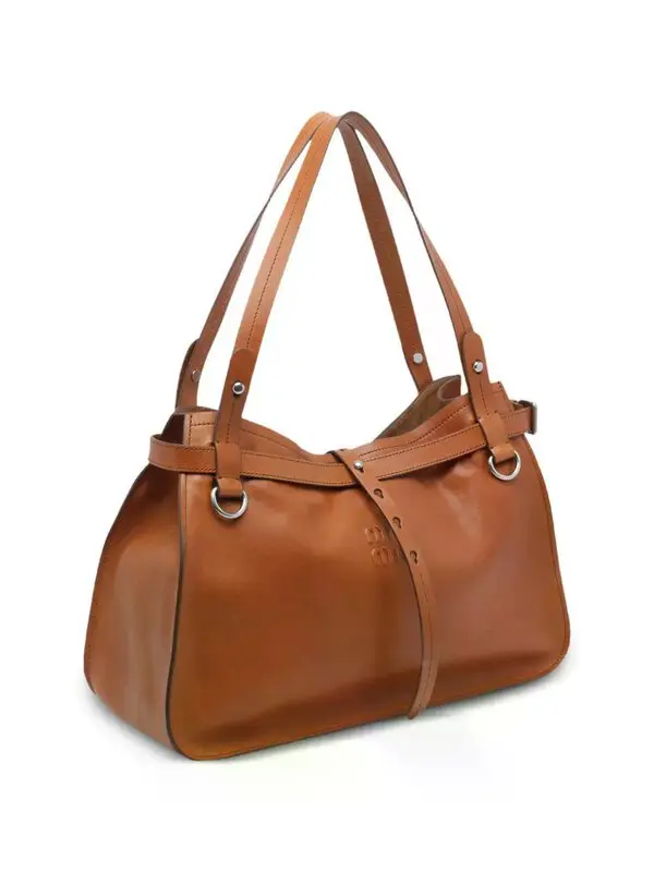 Miu Miu Leather Shoulder Bag With Detachable Pochette