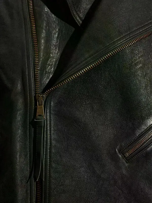 Balmain Belted Leather Biker Jacket