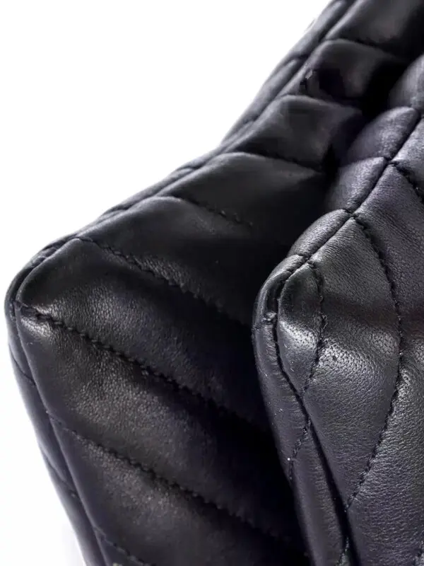 Saint Laurent Double Flap Bag Chevron Leather Shoulder Bag