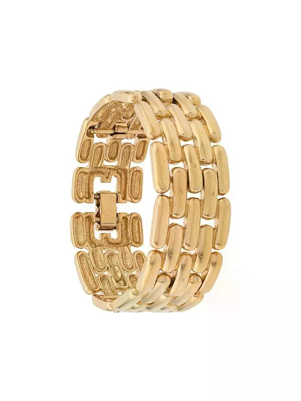 Givenchy 1980s Watchband Statement Bracelet - Gold