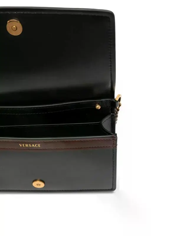 Versace Medusa Plaque Chain Shoulder Bag - Black