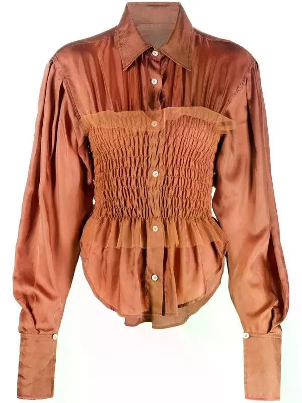 Viktor & Rolf Long-sleeve Smocked Shirt