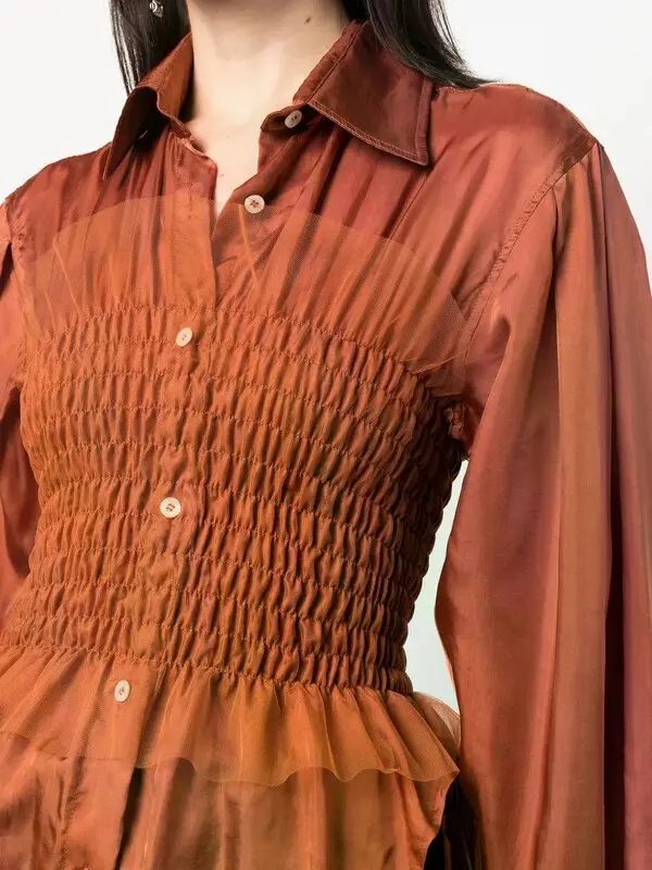 Viktor & Rolf Long-sleeve Smocked Shirt