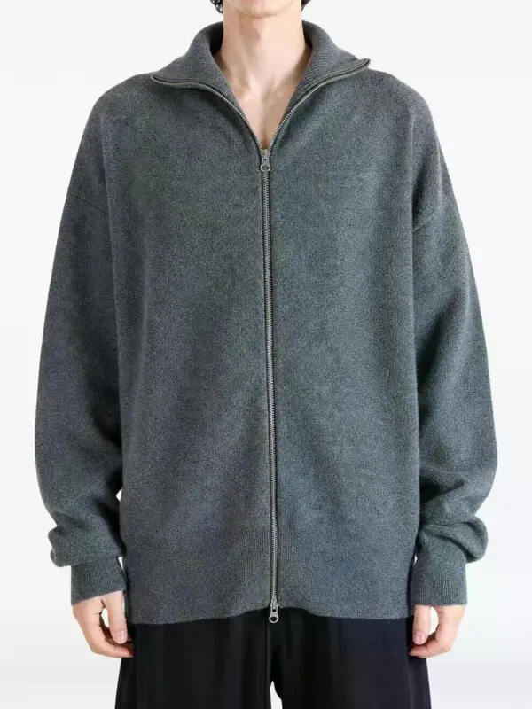 Extreme Cashmere Zip-up Long-sleeve Cashmere Cardigan - Grey