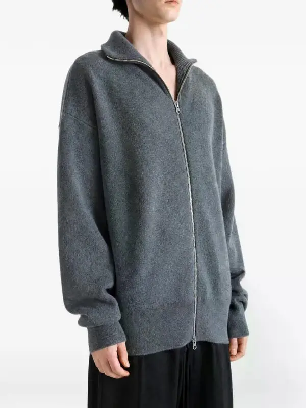 Extreme Cashmere Zip-up Long-sleeve Cashmere Cardigan - Grey