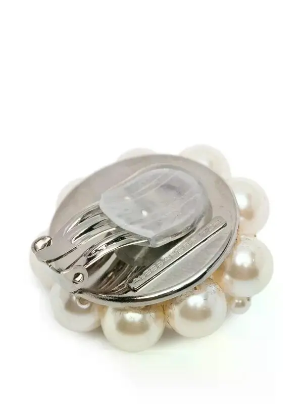 Alessandra Rich Floral Embellished Faux Pearl Earrings