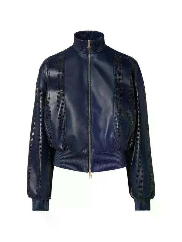 Fendi Perforated Nappa Leather Bomber Jacket