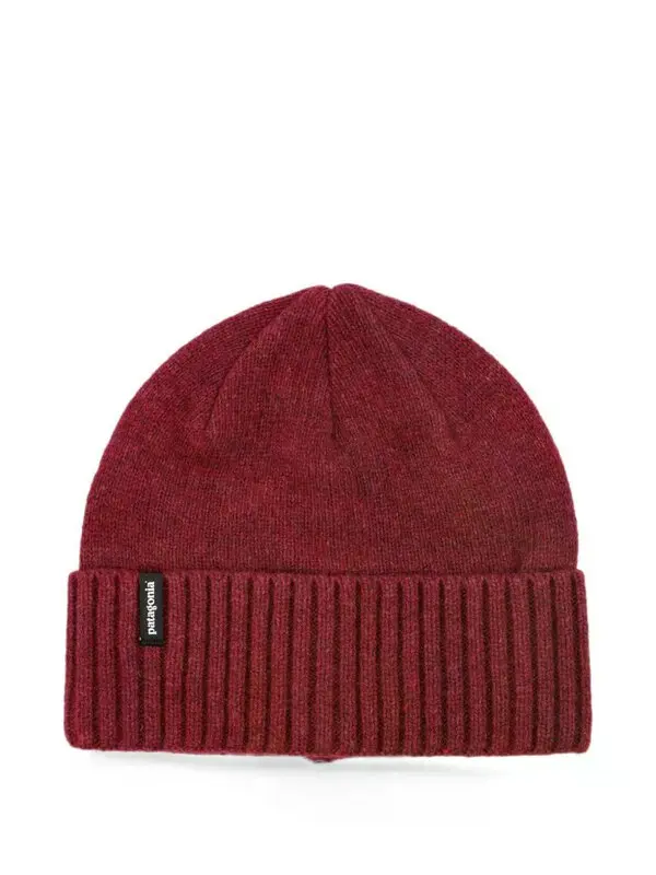Patagonia Ribbed-knit Logo-patch Beanie Hat - Red