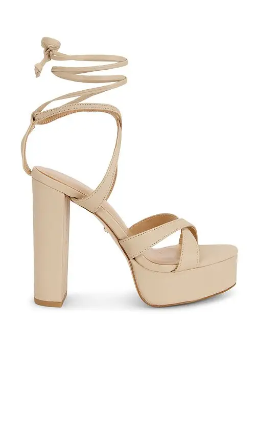 Raye Platform Stiletto Sandals With Wrap-around Ankle Tie